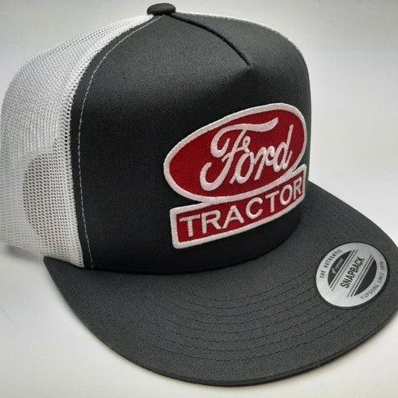 Accessories | Ford Tractor Patch Cap Flat Bill Mesh Snapback Trucker ...
